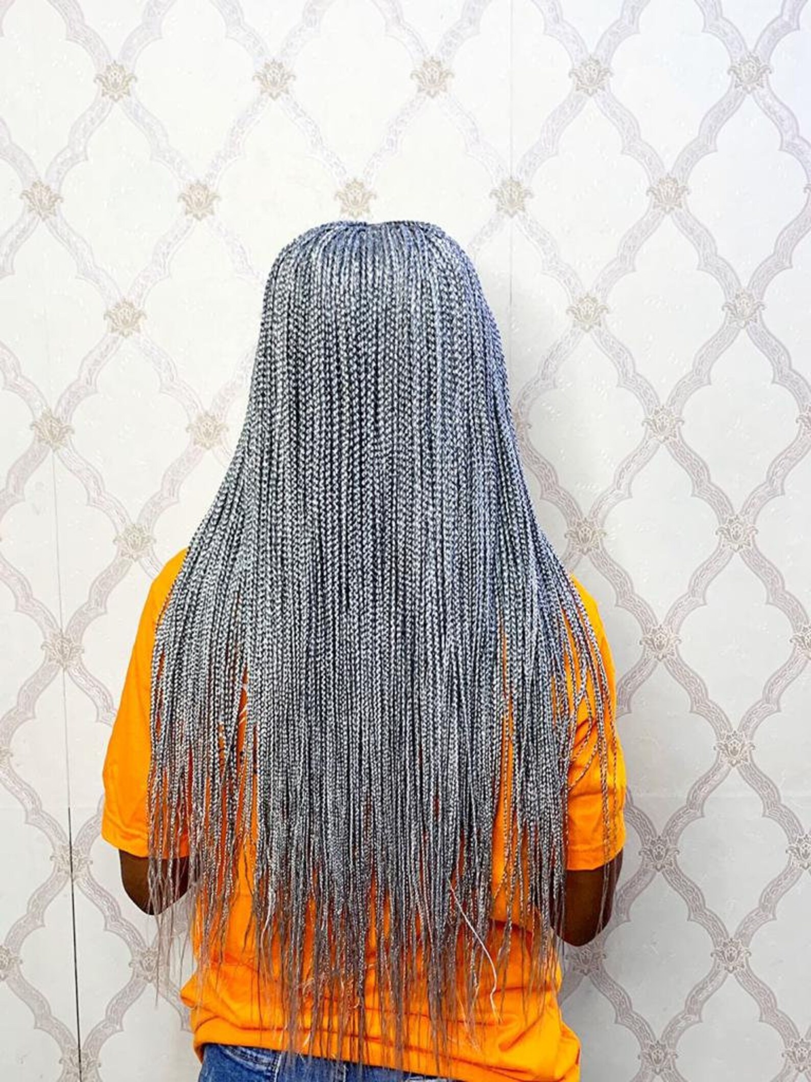 Elegantwigs 26 Gray Knotless Box Braid Wig ready to Ship just as ...