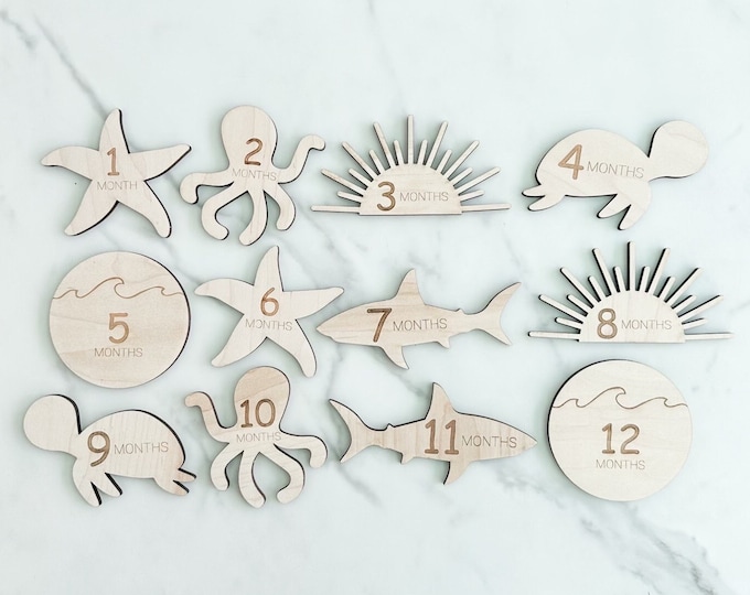 Baby Sea Animals Baby Milestone Marker Sea Animal Nursery Animal ...