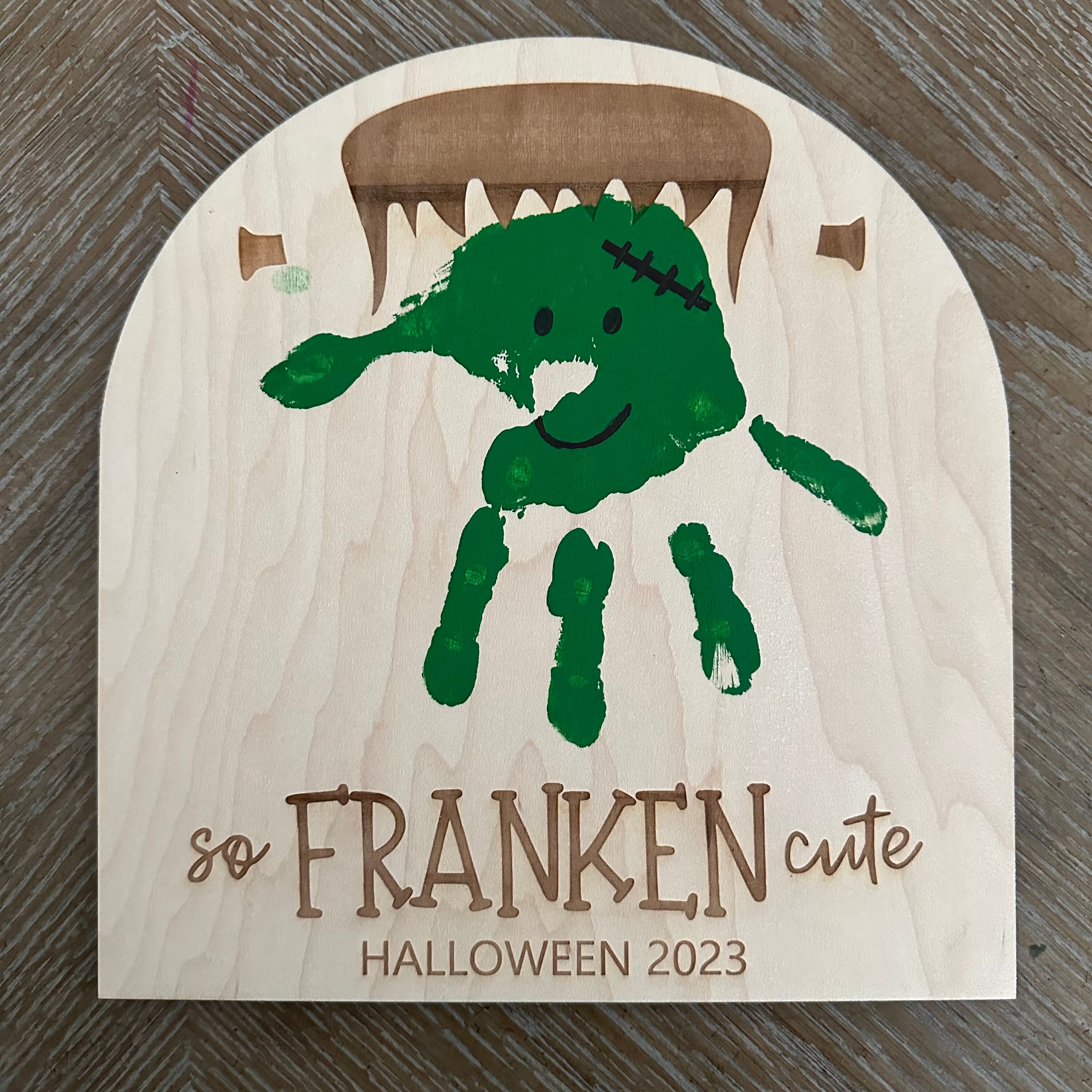 Frankenstein Handprint Art, Personalized Halloween Craft DIY - Etsy