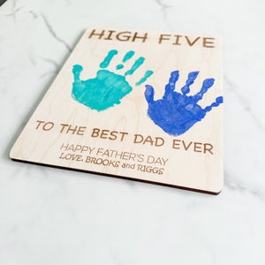 High Five Best Dad Handprint Sign Best Dad Ever Gift From Kids Father's ...