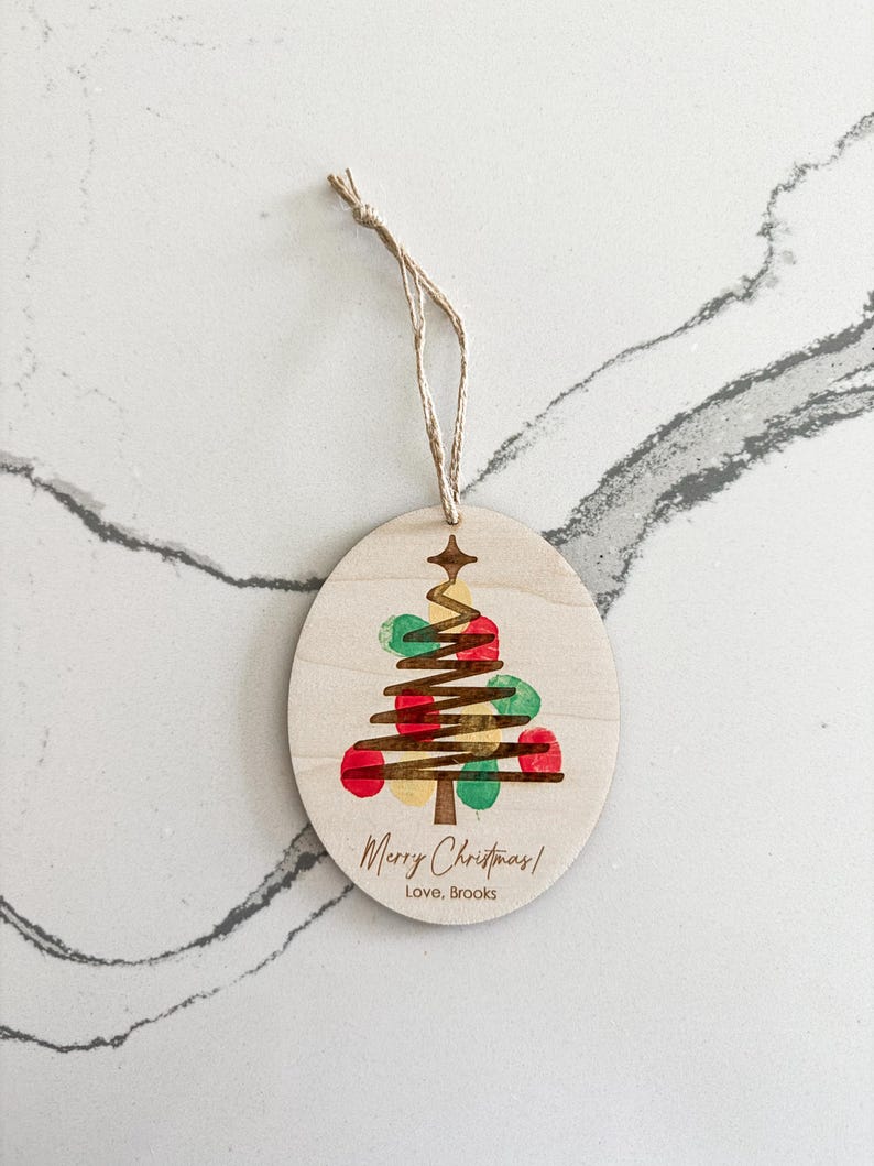 Fingerprint Christmas Tree Ornament: Custom Magnet Keepsake Craft - Etsy