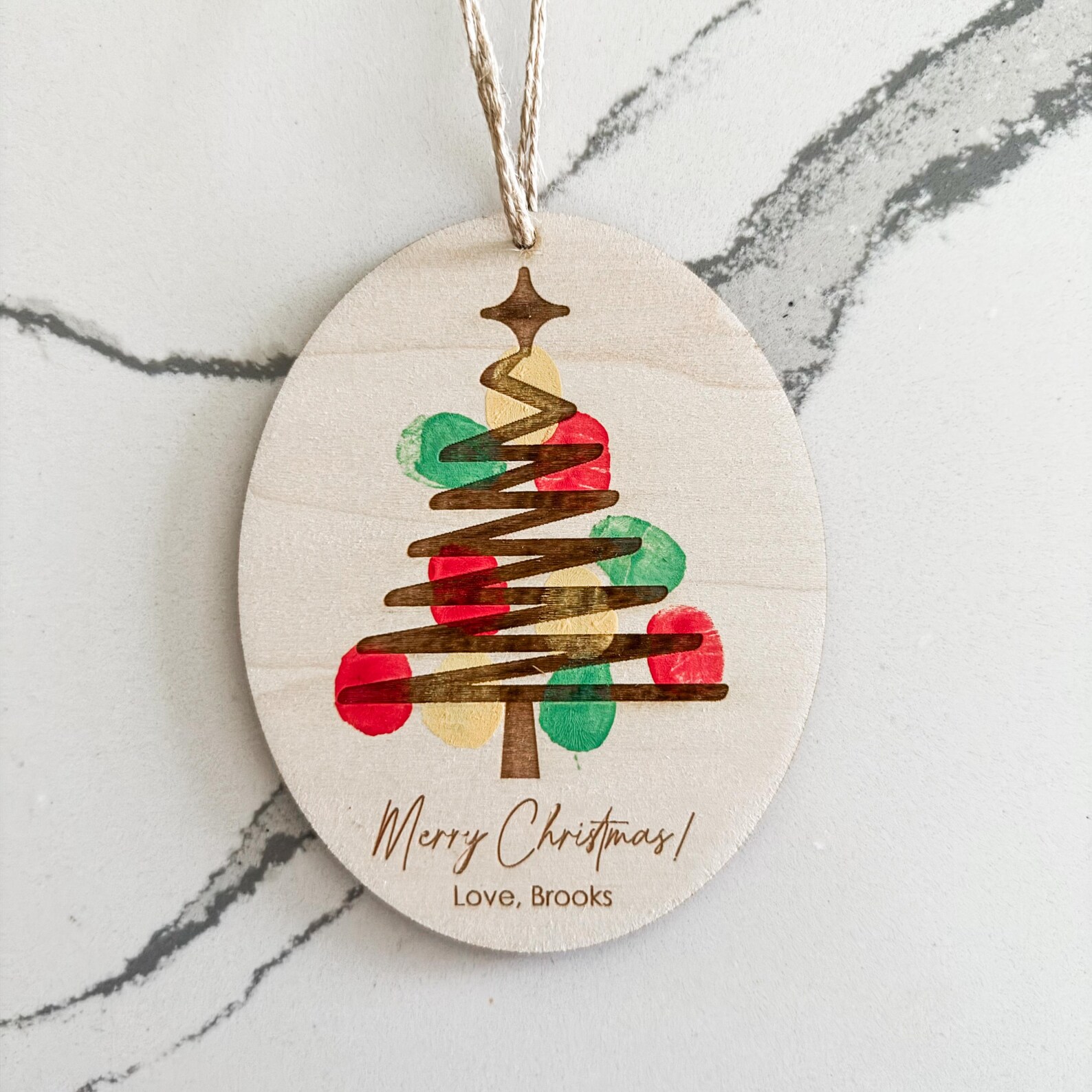 Fingerprint Christmas Tree Ornament: Custom Magnet Keepsake Craft - Etsy