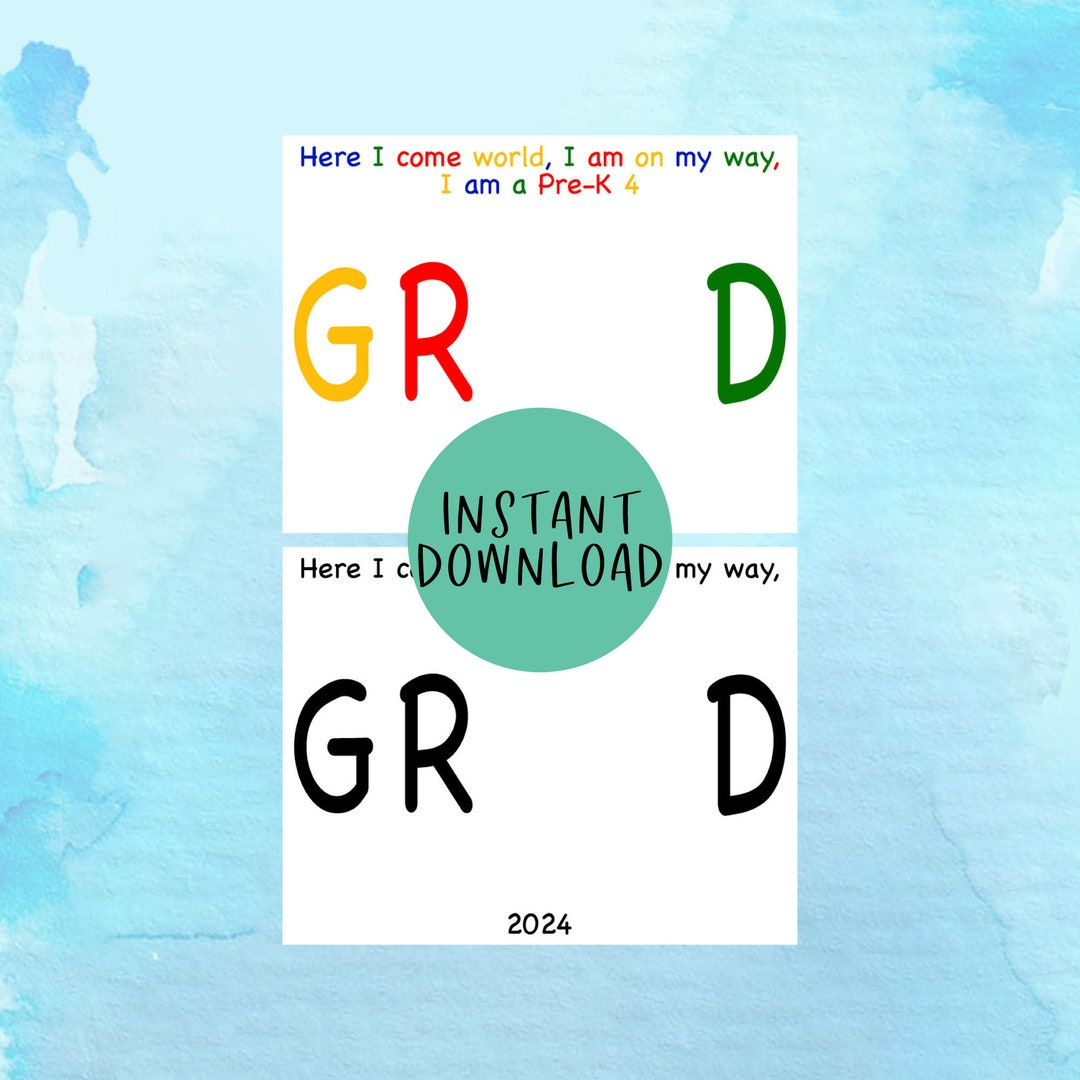Printable Preschool Graduation Handprint Art Craft Kids Grad DIY ...