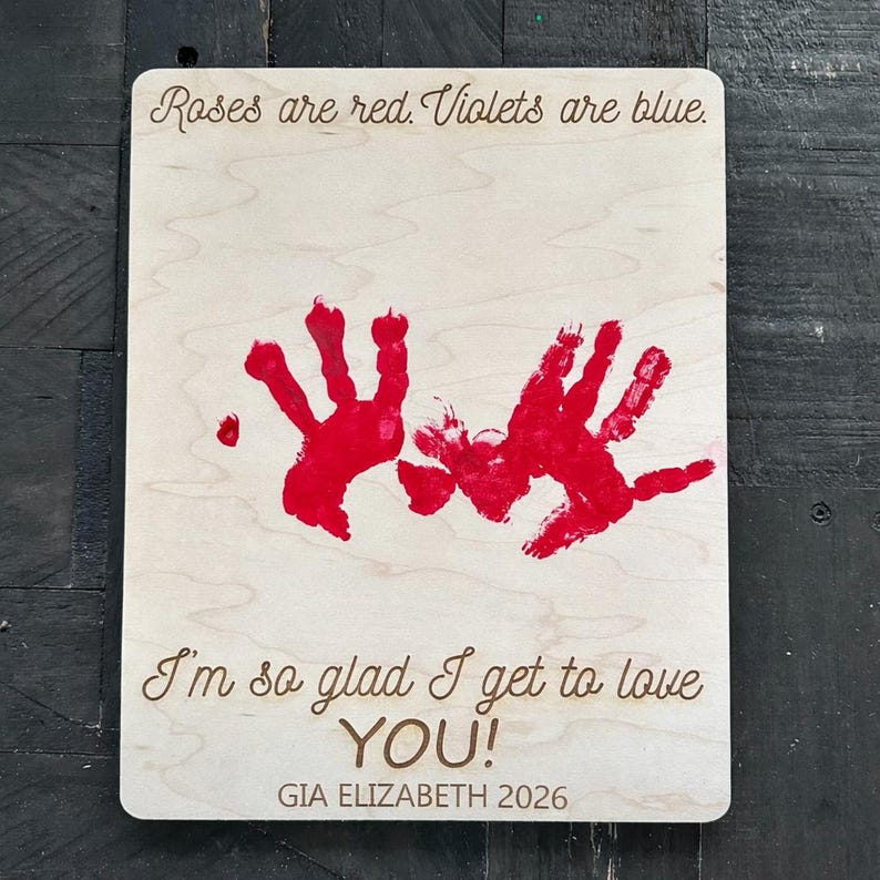 Roses Are Red Valentine Handprint Art Valentines Day Gift Handprint Art ...