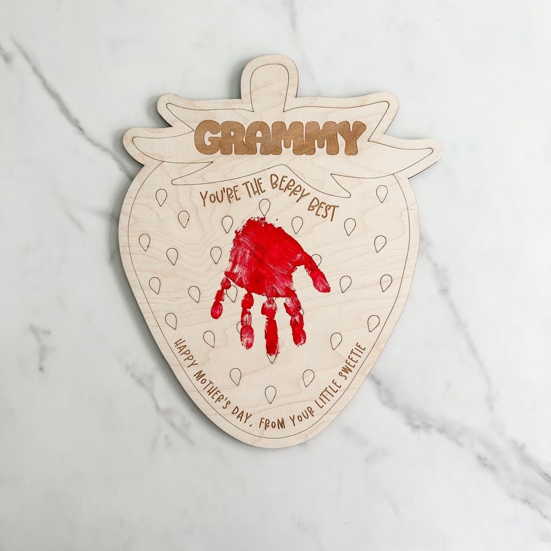 Berry Best Handprint Sign Mother's Day Strawberry Hand Print Art Kids ...