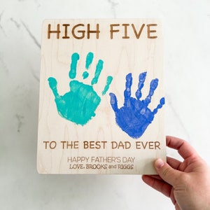 High Five Best Dad Handprint Sign Best Dad Ever Gift From Kids Father's ...