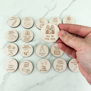Kids Activity Tokens Personalized 1.5 Wood Tokens Engraved Summer ...
