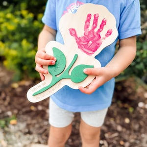 Flower Handprint Art Craft Mother's Day Keepsake Gift From Child First ...