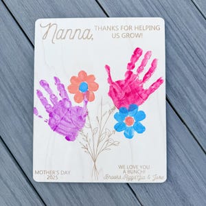 Flower Handprint Art Gift Mothers Day Gift Gigi Handprint Art DIY Hand ...