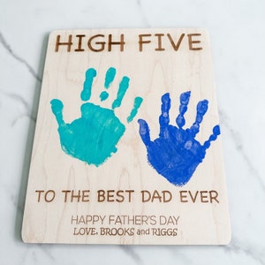 High Five Best Dad Handprint Sign Best Dad Ever Gift From Kids Father's ...