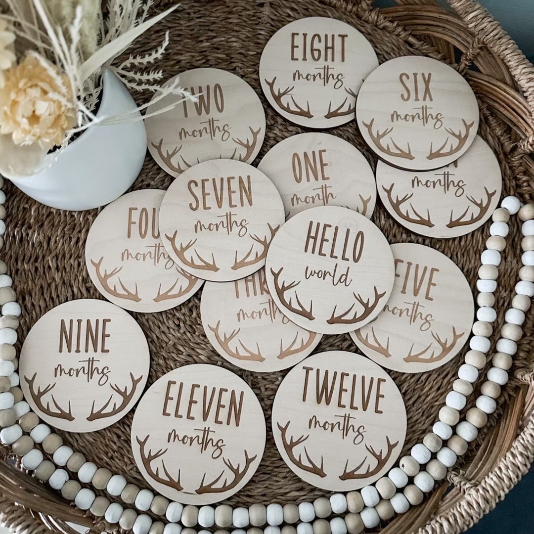 Deer Milestone Marker Baby Milestone Markers Wood Baby Deer Gift ...