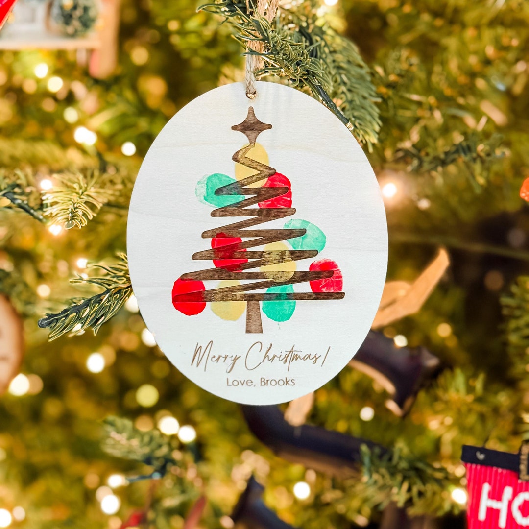 Fingerprint Christmas Tree Ornament: Custom Magnet Keepsake Craft - Etsy