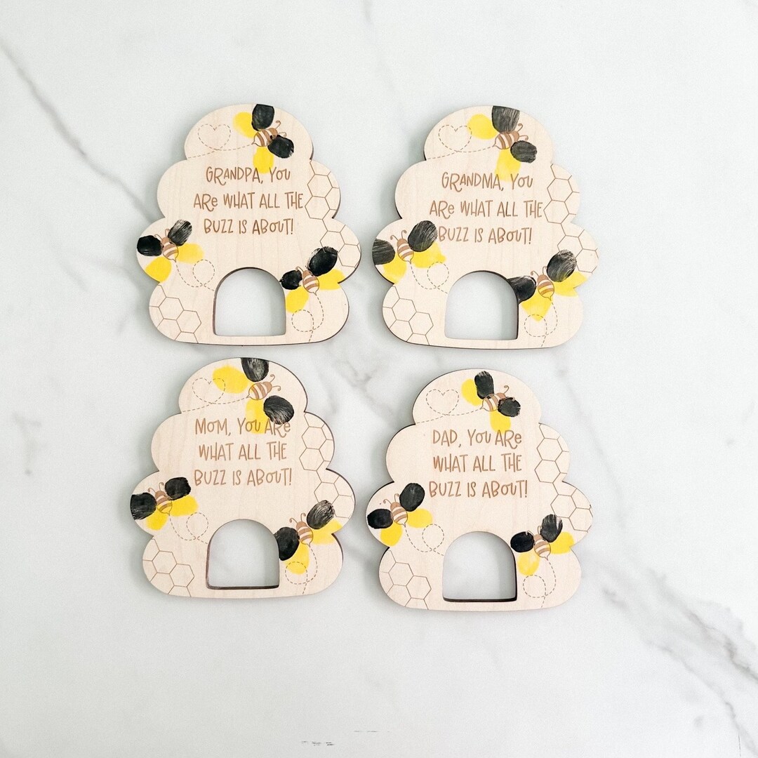 Handprint Art Bee Hive Fingerprint Art Gift Mothers Day First Time Mom ...