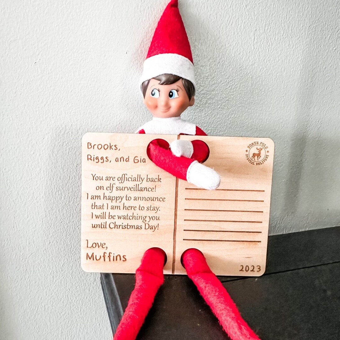 Elf Postcard Elf Shelf Prop Elf Christmas Game for Kids Elf Tradition ...