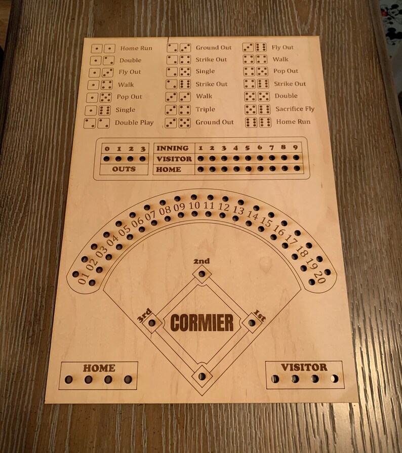 Custom Baseball Dice Board Game Dice And Marbles Board Game Etsy