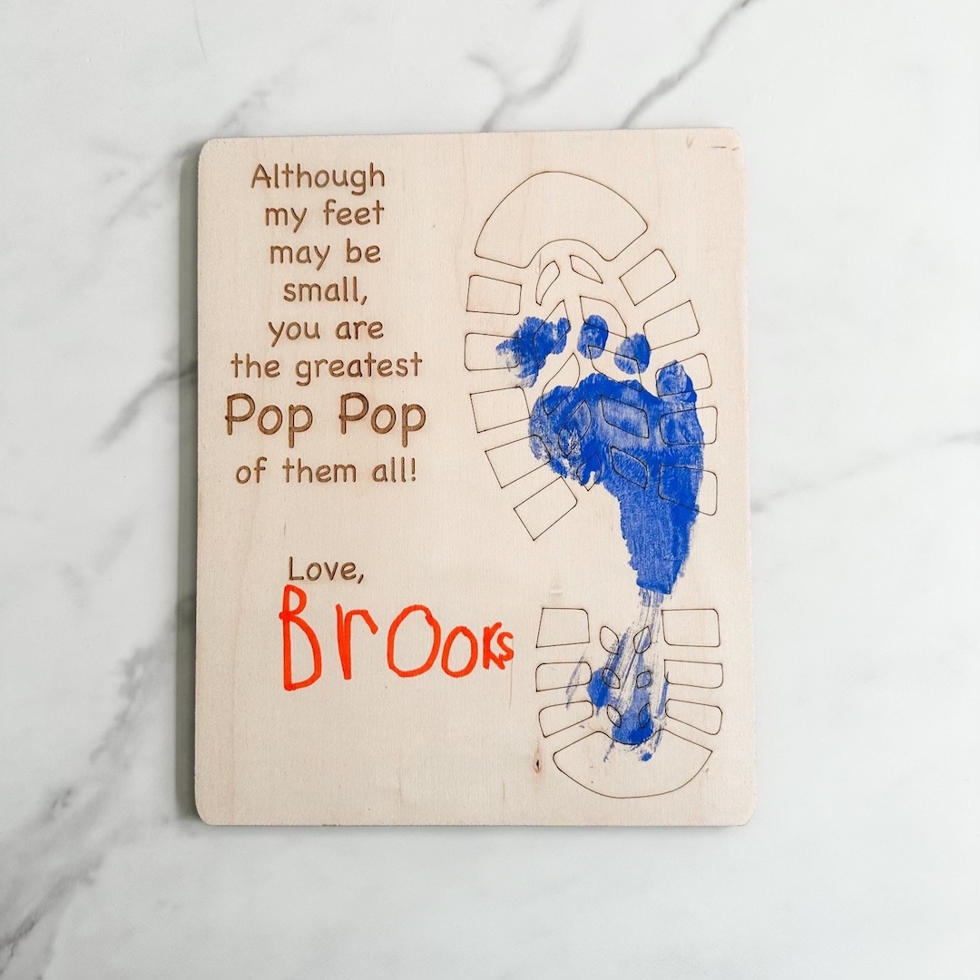 Father's Day Footprint Sign DIY Kids Foot Print Craft Gift for Dad ...