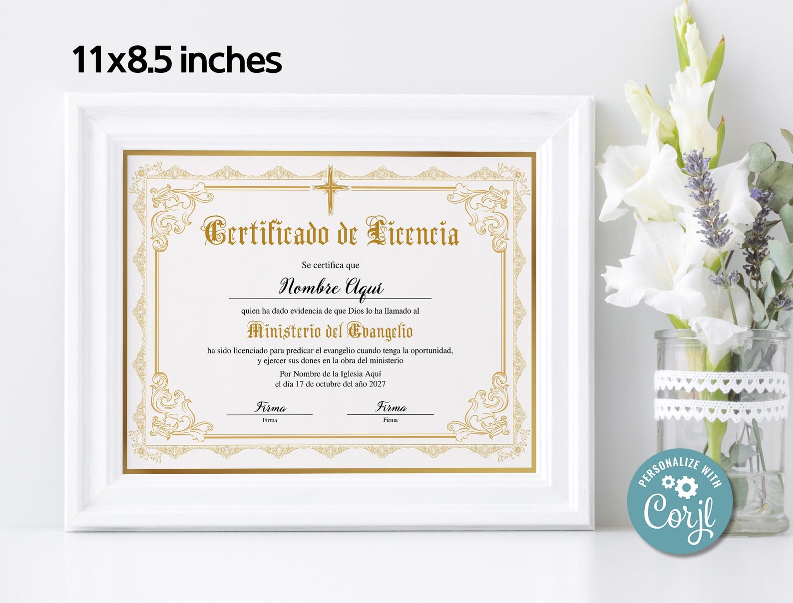Spanish Gospel Ministry Certificate of License Template, Spanish ...