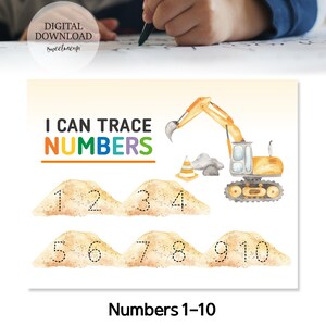 Construction Truck Boy Personalised Name Writing Practice, Montessori ...