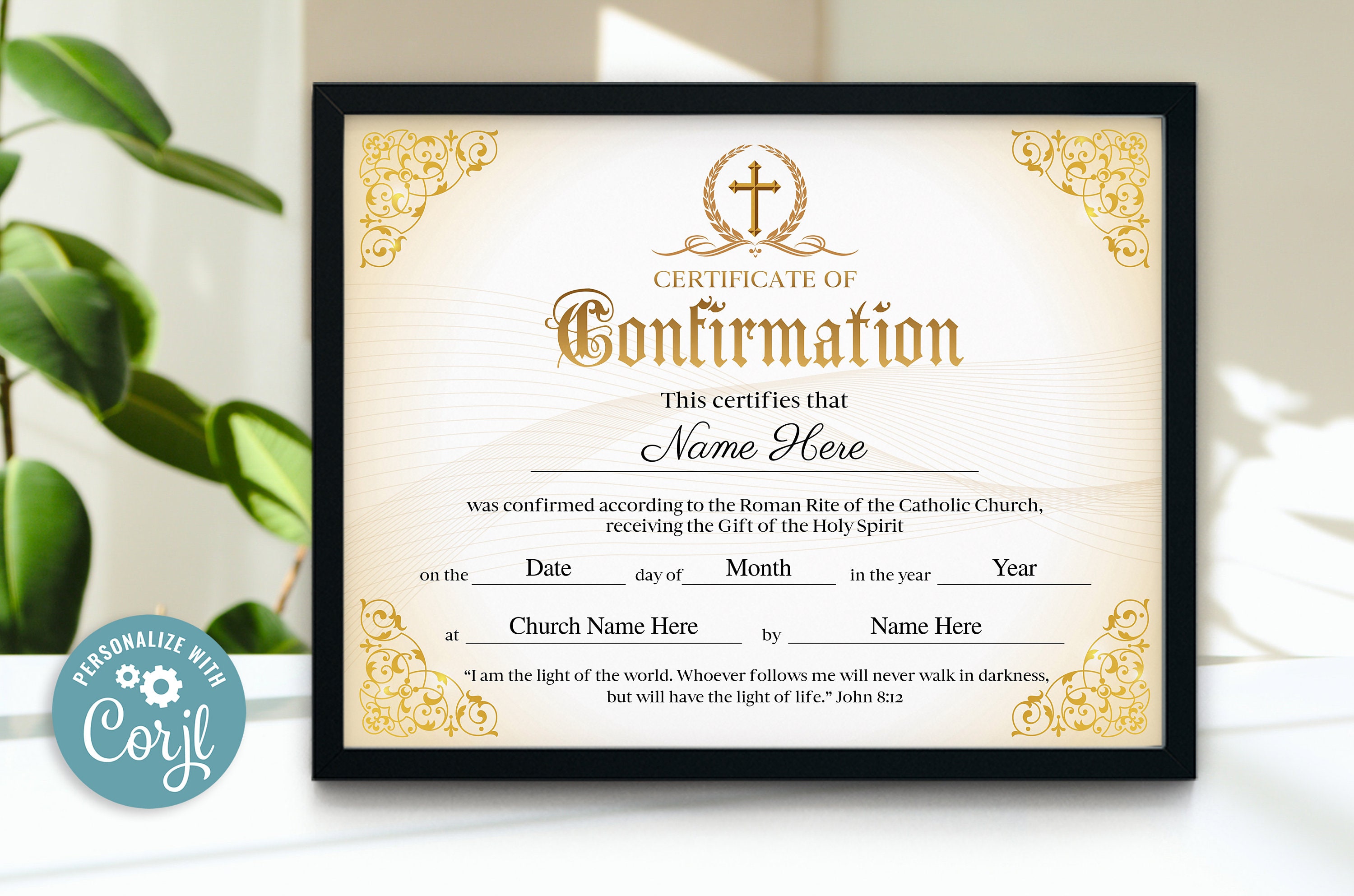 Editable Confirmation Certificate, 11x8.5 Certificate of Confirmation ...