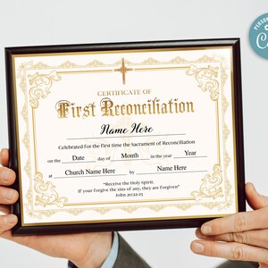 First Reconciliation Certificate, Editable Certificate of First ...