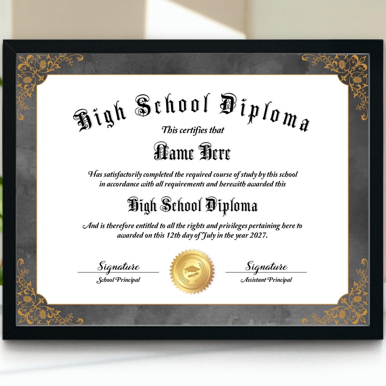 High School Diploma Template, Personalized Highschool Diploma ...