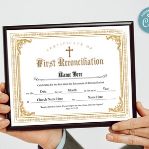 First Reconciliation Certificate, Editable Certificate of First ...