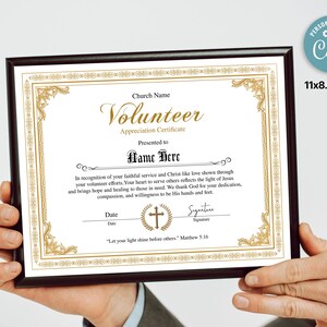 Volunteer Appreciation Certificate Template, Printable Certificate of ...
