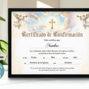 Certificado De Confirmación Católica Plantilla De Certificado De