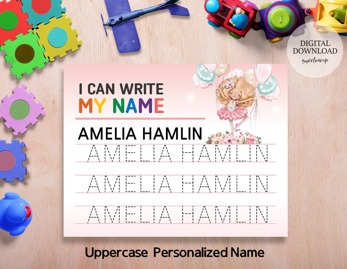 Personalized Name Writing Worksheet Custom Name Preschool - Etsy