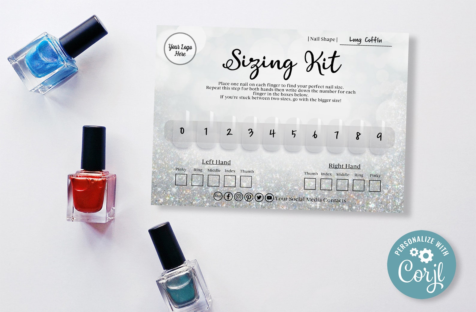 Nail Sizing Kit, Size Kit for Press on Nail, Sizing Kit for Nails ...