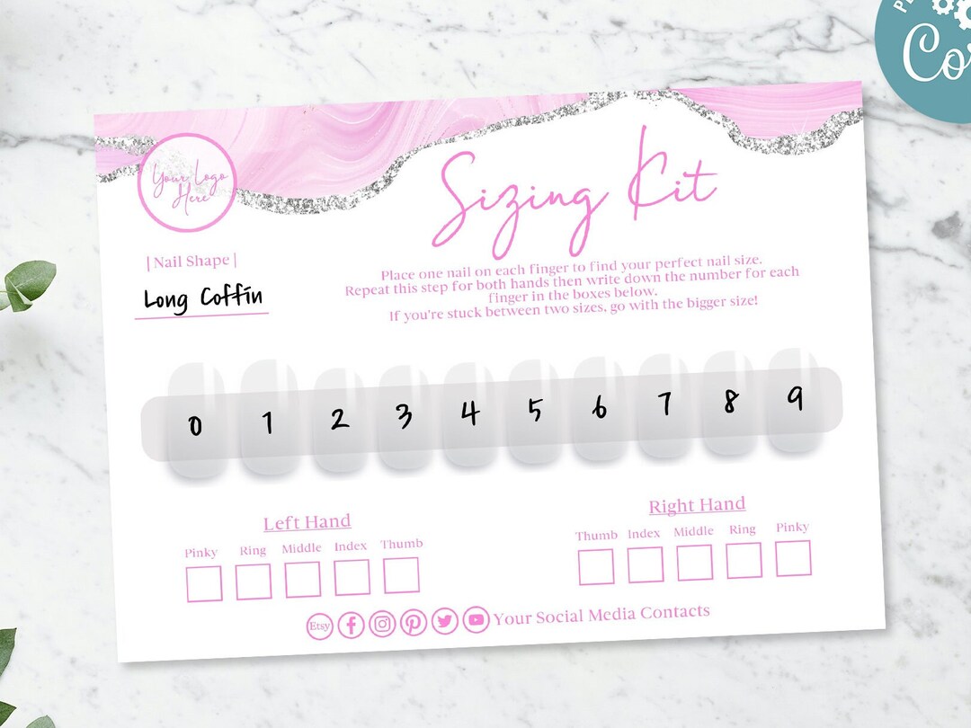 7x5 Sizing Kit for Nails, Nail Sizing Kit, DIY Press on Nail Sizing Kit ...