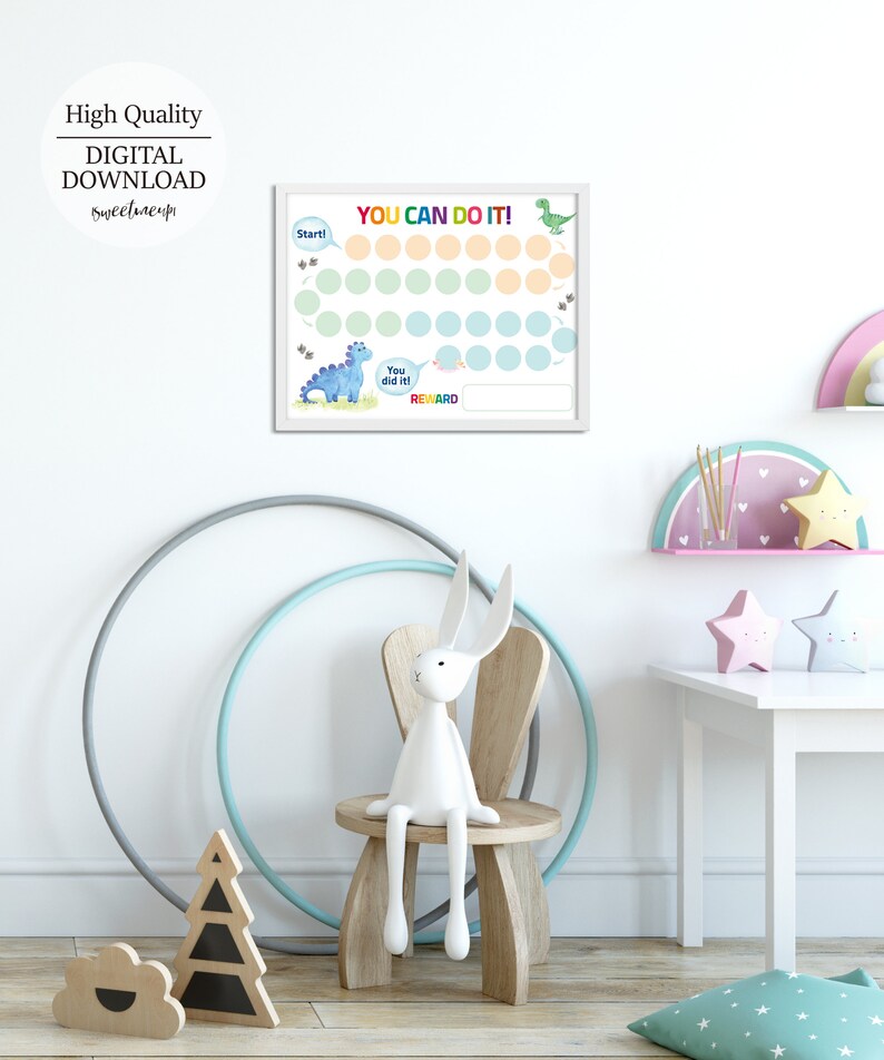 Dinosaurs Reward Chart Kids Reward Chart Behavior Chart - Etsy
