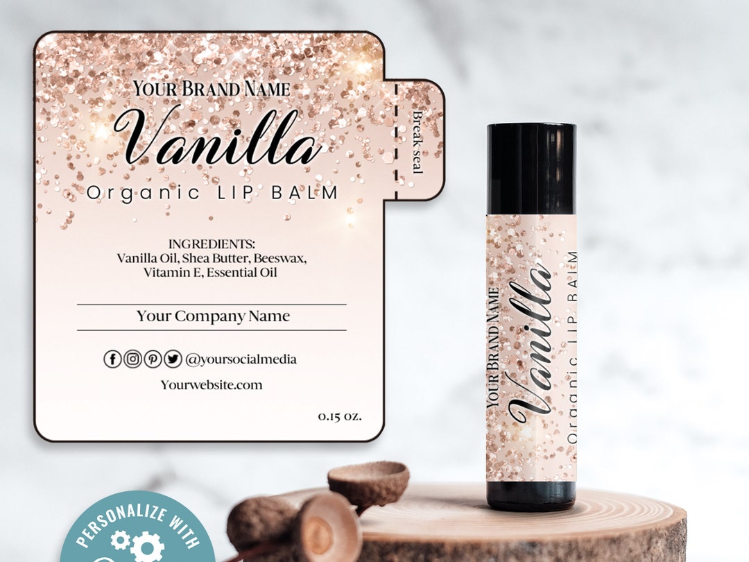 Printable Lip Balm Label, Editable Lip Balm Label Template, Lip Balm ...