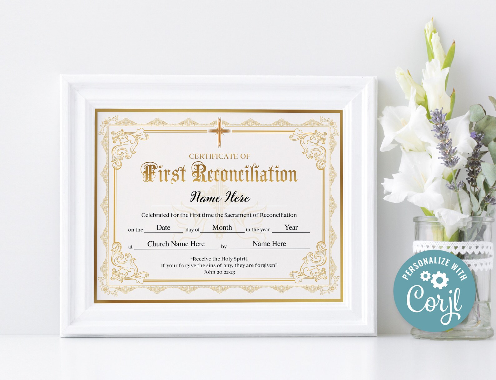 First Reconciliation Certificate, Editable Certificate of First ...