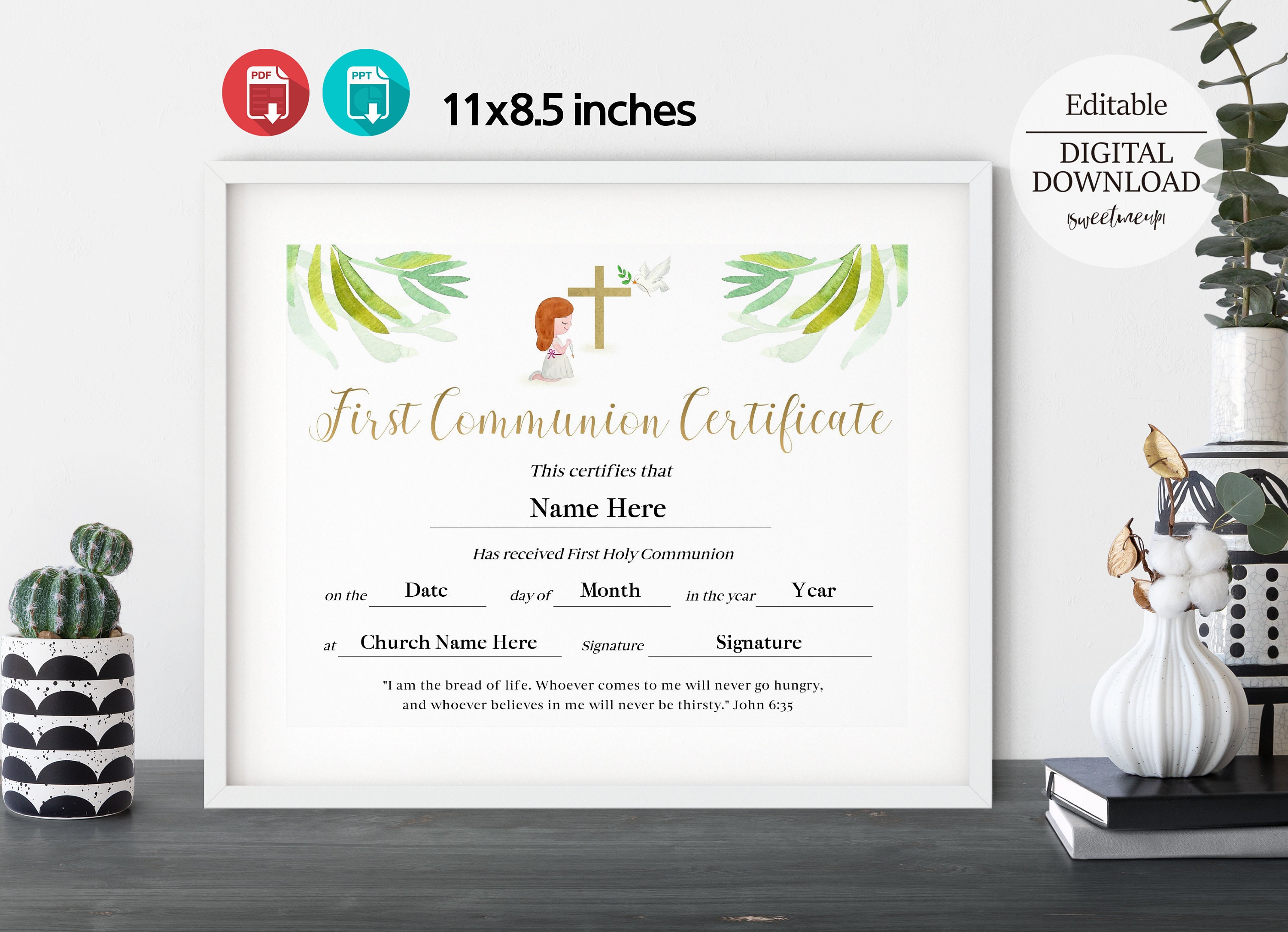 First Holy Communion Certificates Free Download
