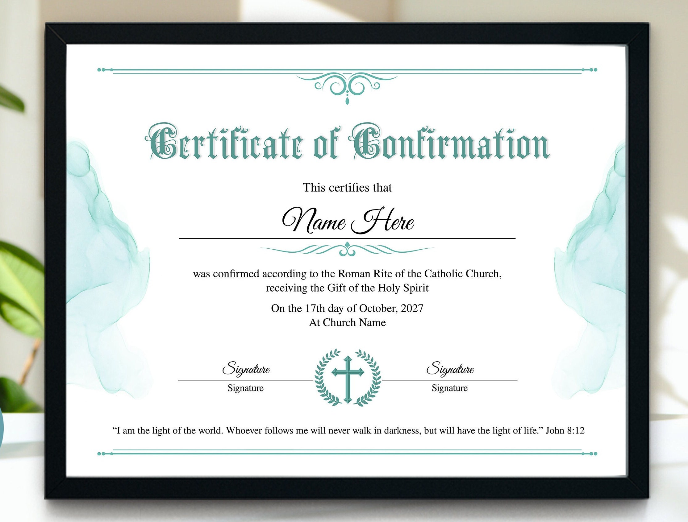 Confirmation Certificate Template, 11x8.5 Printable Confirmation ...