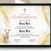 Gold Godparents Certificate Template, Printable Editable Godparents ...