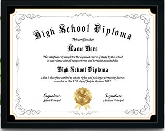 High School Diploma, Editable Home School Diploma Template, Printable ...