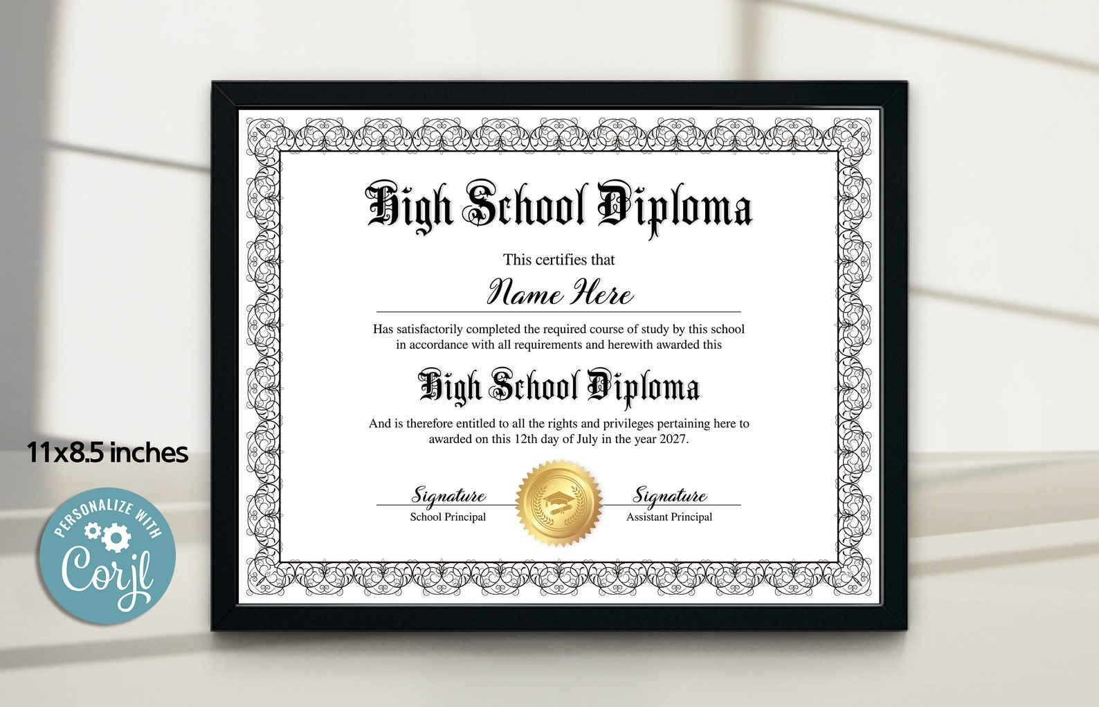 High School Diploma Printable Home School Diploma Editable - Etsy