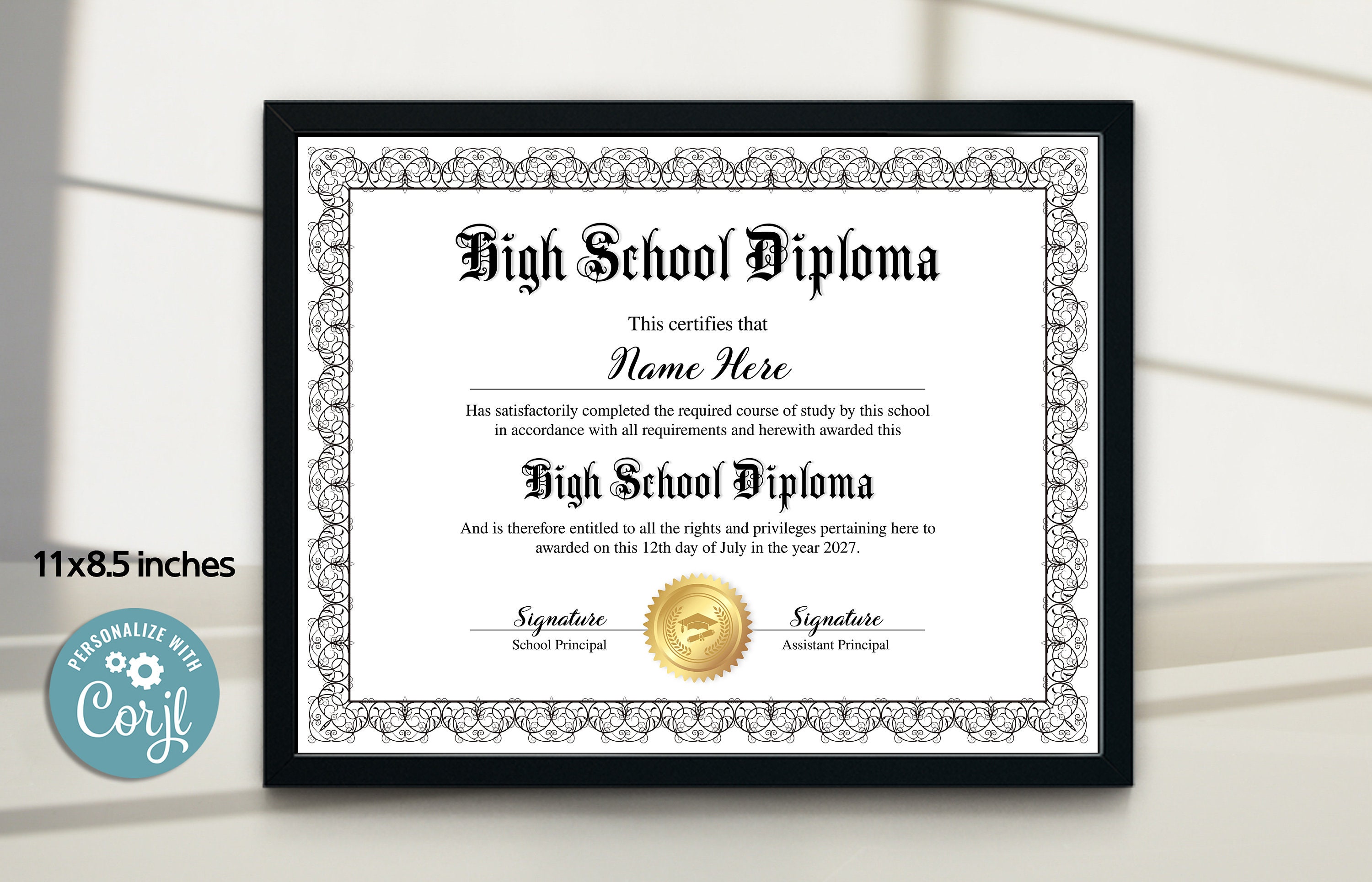 High School Diploma Printable Home School Diploma Editable - Etsy