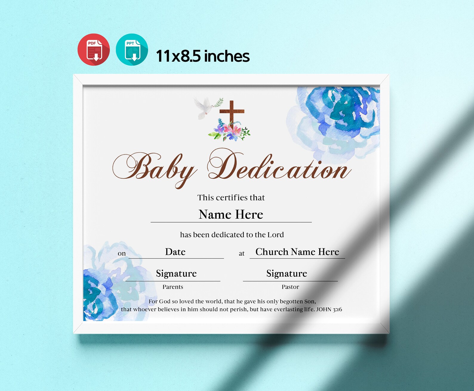 Boy Baby Dedication Certificate, Baby Dedication Certificate Template ...
