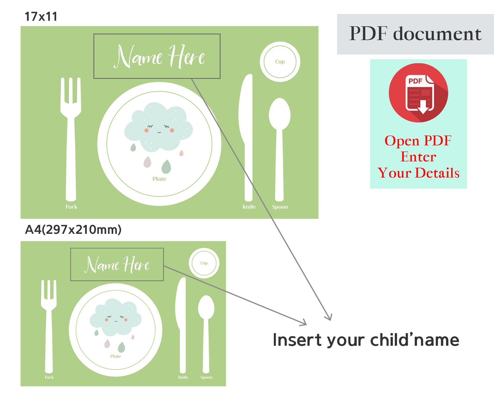 Montessori Digital Placemat, Montessori Placemat Printable, Toddler ...