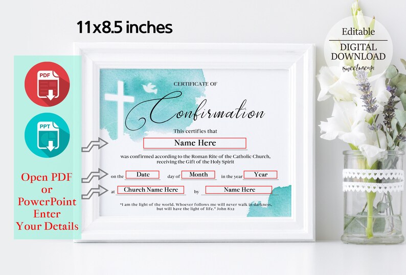 Editable Certificate of Confirmation Template, Edit PDF, Edit PPT ...