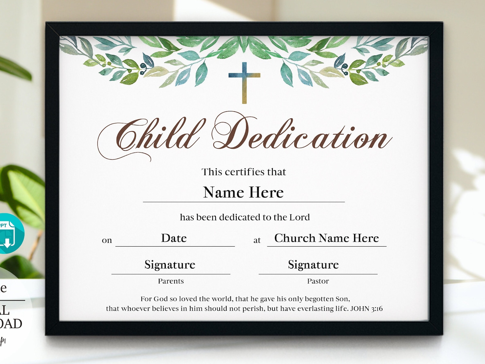 11x8.5 Child Dedication Certificate, Child Dedication Certificate ...