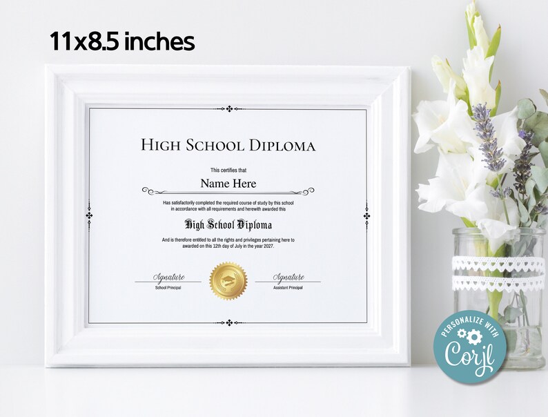 High School Diploma Editable Diploma Template Printable Home - Etsy