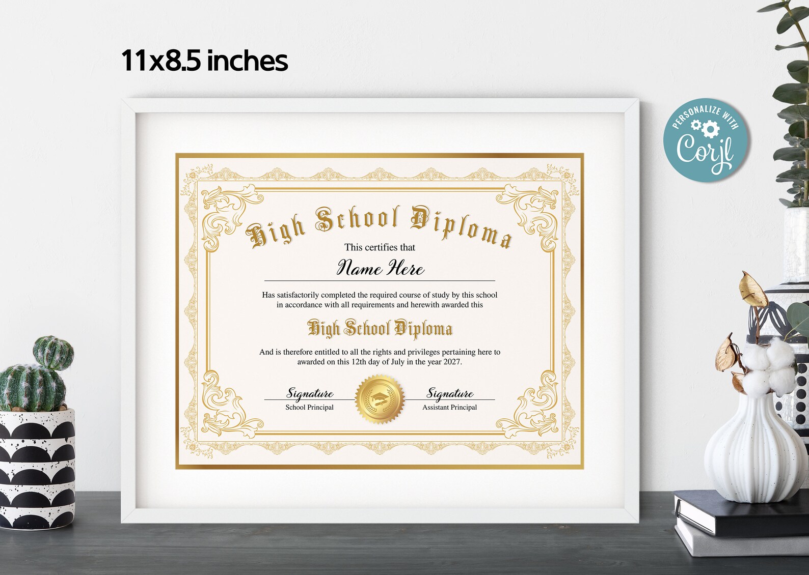 Editable High School Diploma Template Printable Homeschool - Etsy