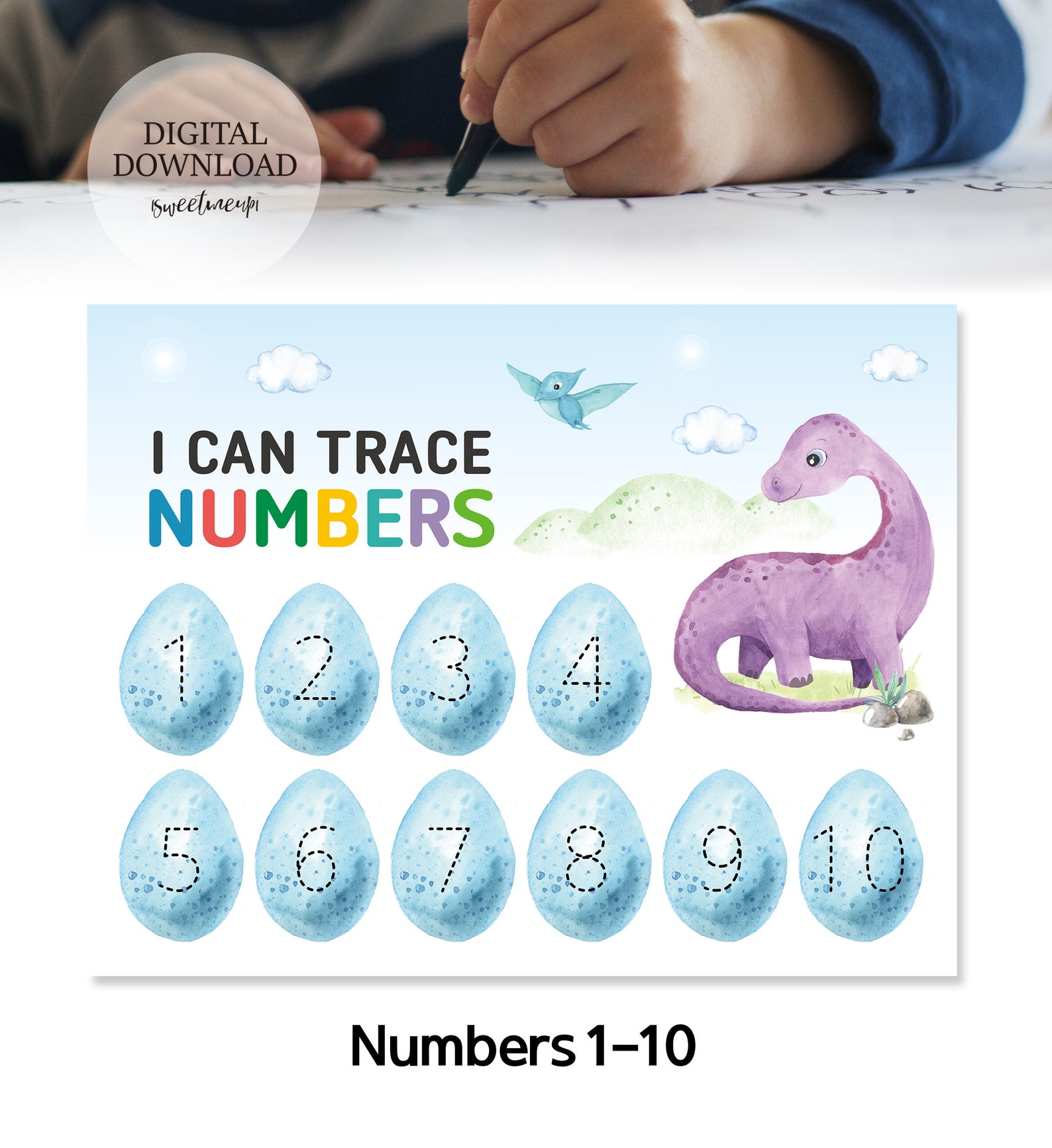 Custom Name Tracing Practice, Dinosaur Personalised Handwriting ...