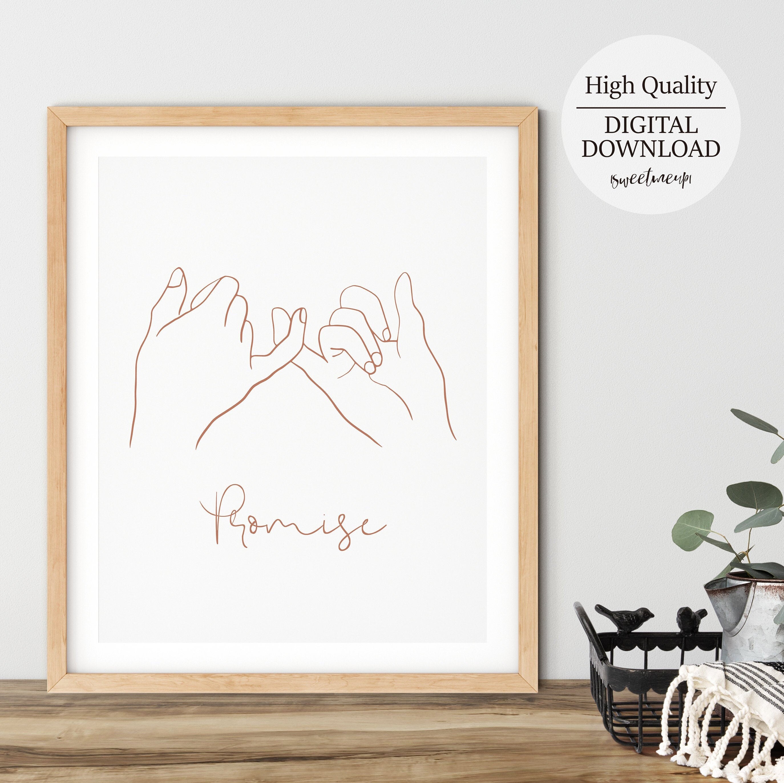 Promise Hands Prints Promise Hands Poster One Line Drawing - Etsy Ireland