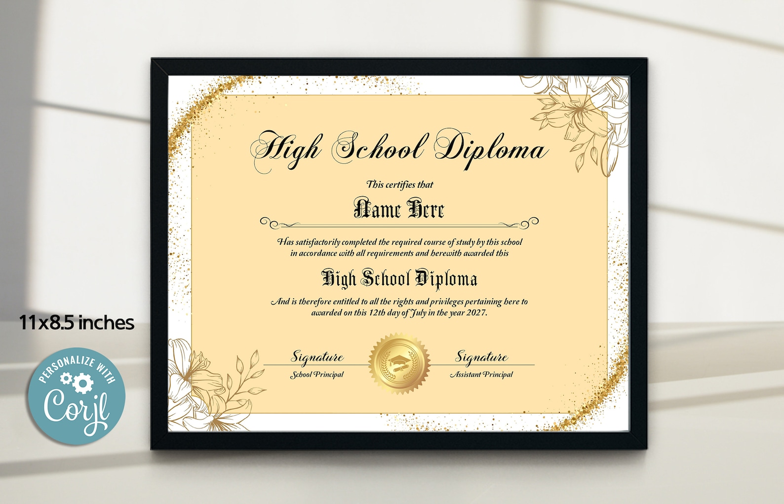 High School Diploma, Printable Home School Diploma, Editable Diploma ...