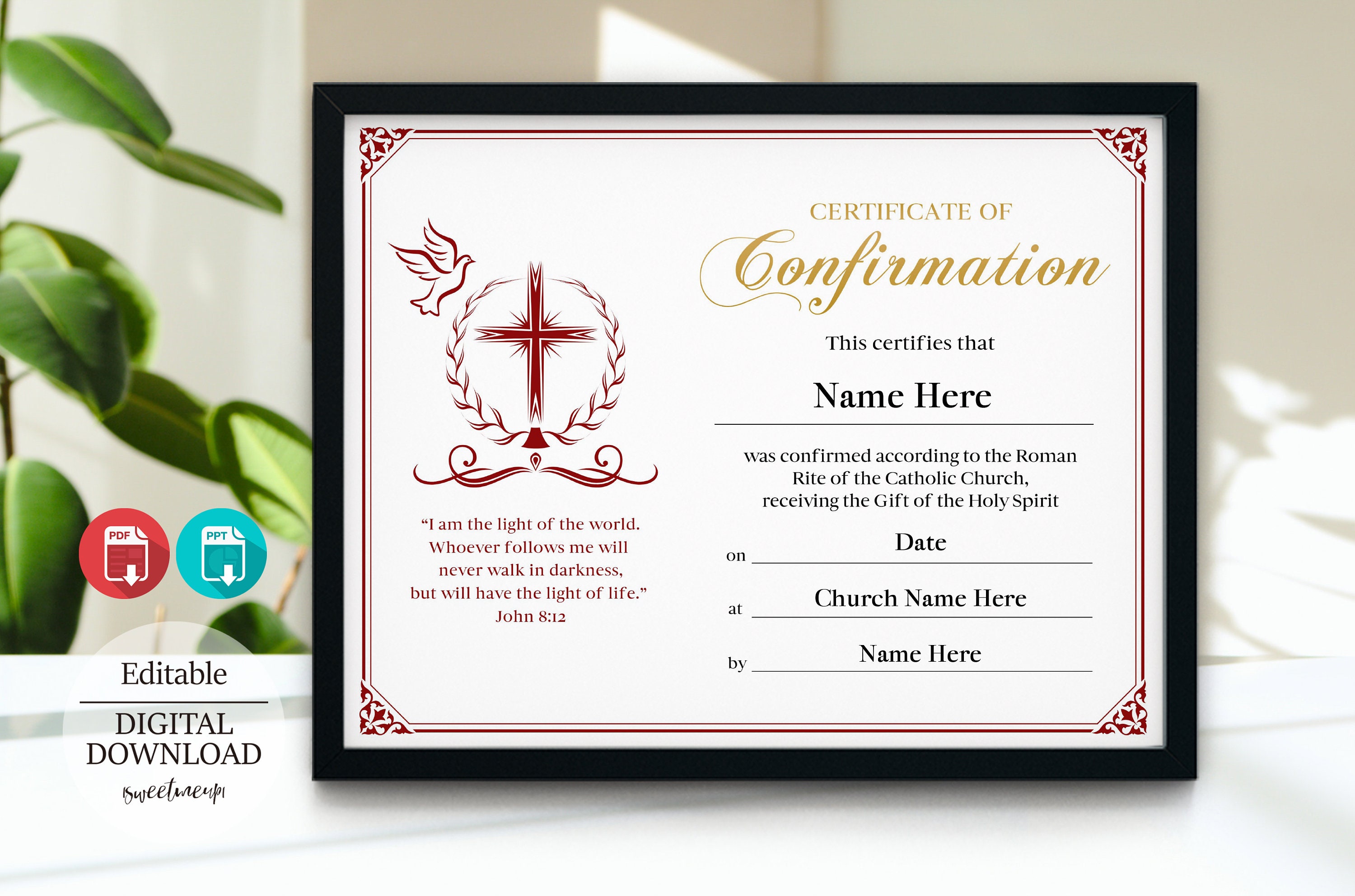 11x8.5 Confirmation Certificate, PPT, PDF Confirmation Certificate ...